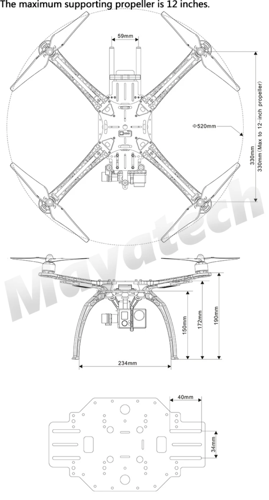 S500 Multi-Rotor Frame Kit (PCB Version) – HobbyRC BD